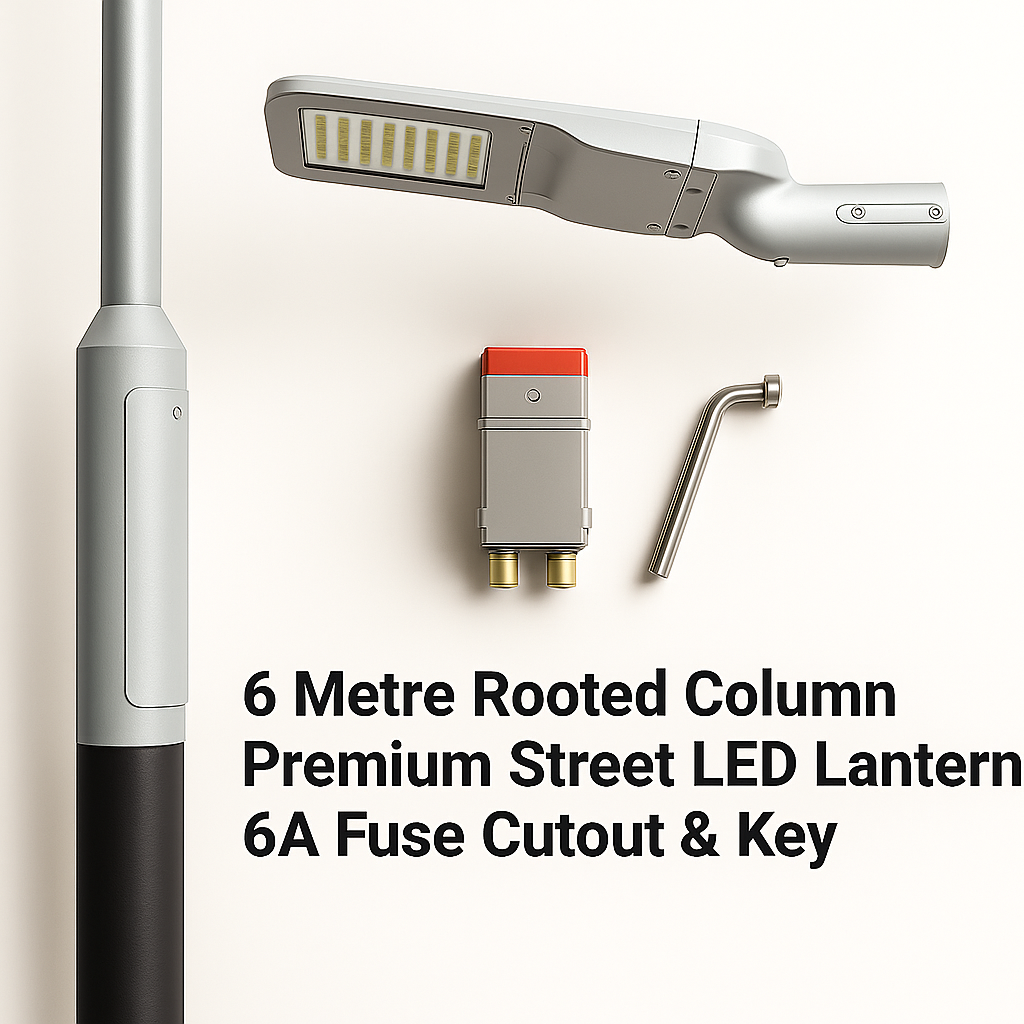 Premium 6 Metre LED Street Lighting Column Complete Kit from Wydels Ltd