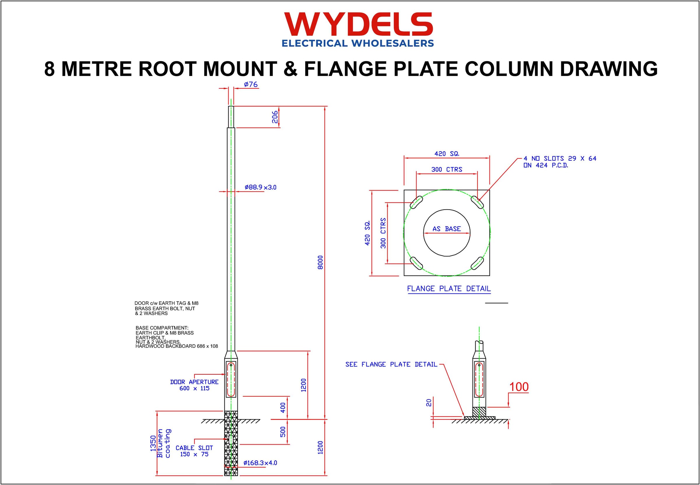 8 Metre Lighting Column Lamp Post 8m | Wydels Electrical Wholesalers