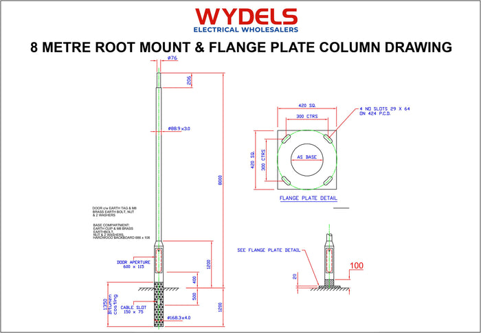 8 Metre Lighting Column Lamp Post 8m | Wydels Electrical Wholesalers
